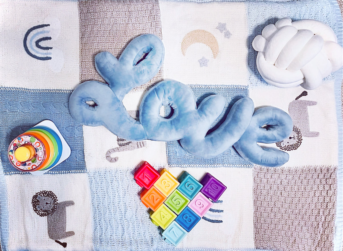 Light Blue Love Script Throw Pillow – PillowScript